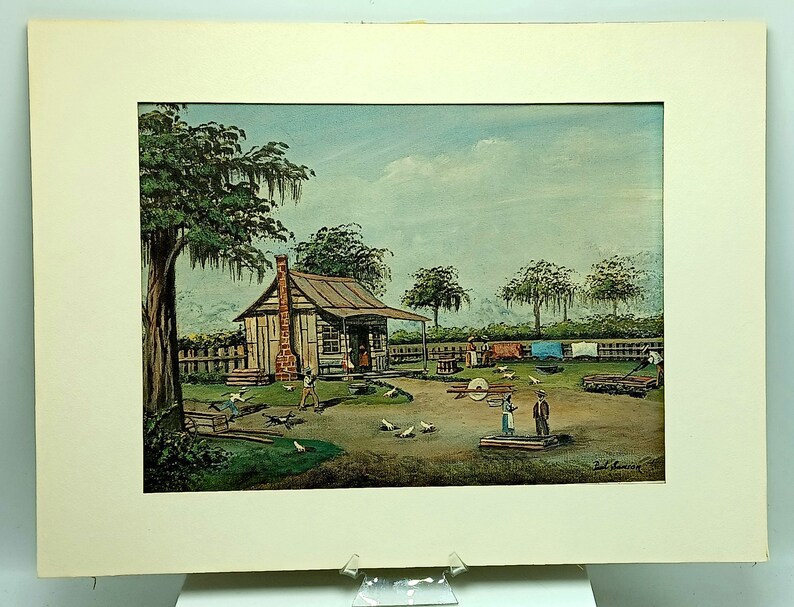 Artist PAUL SAMSON Black Americana Folk Art Print of LOUISIANA | Etsy