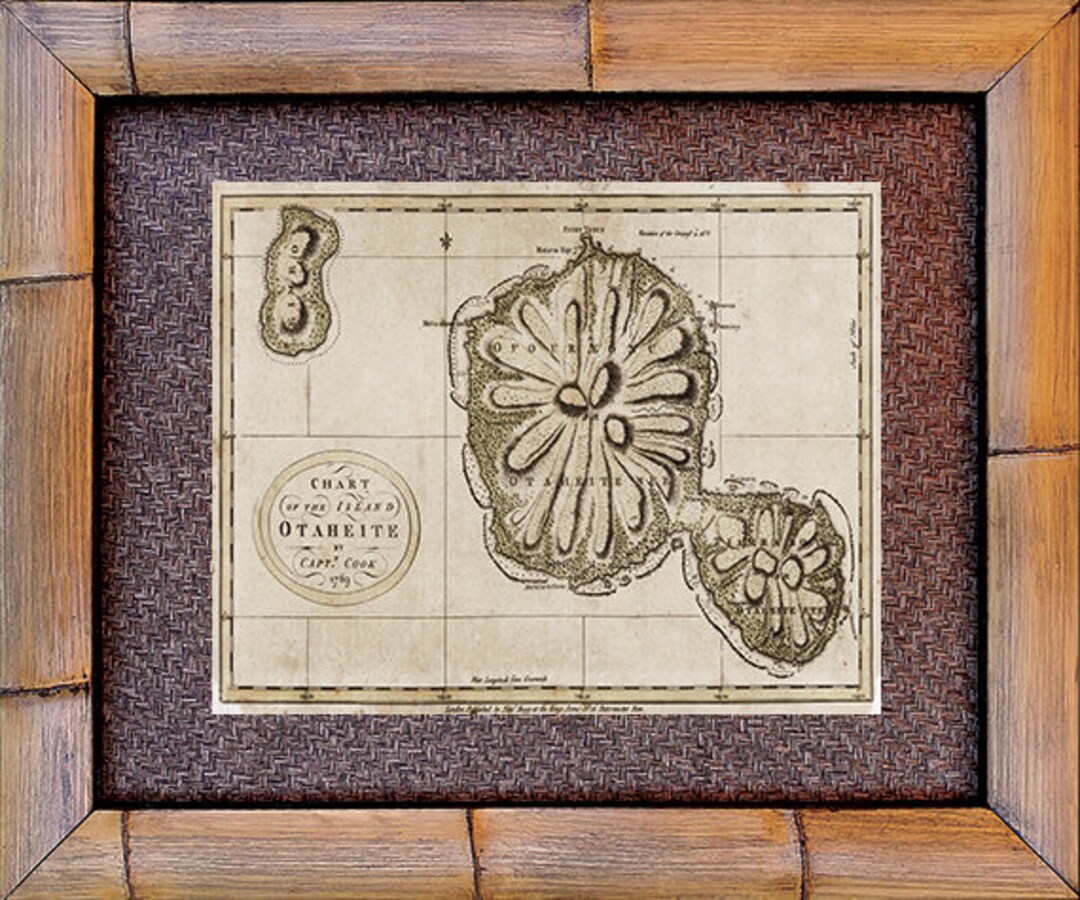 Map of Tahiti 1769 - Etsy