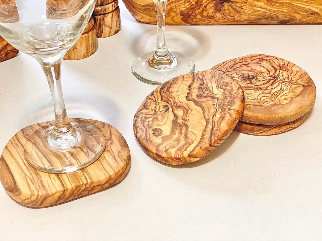 Olive Wood Coasters set of 4 - Etsy