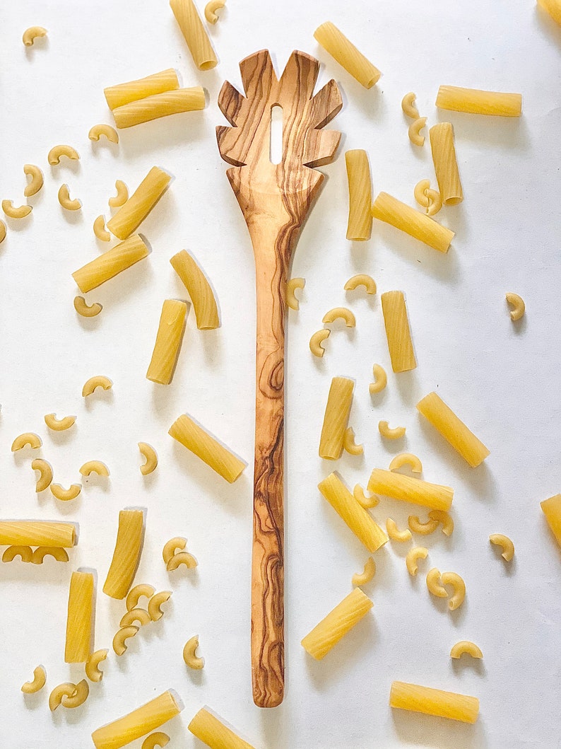 Olive Wood Spaghetti Spoon, 12" - Etsy