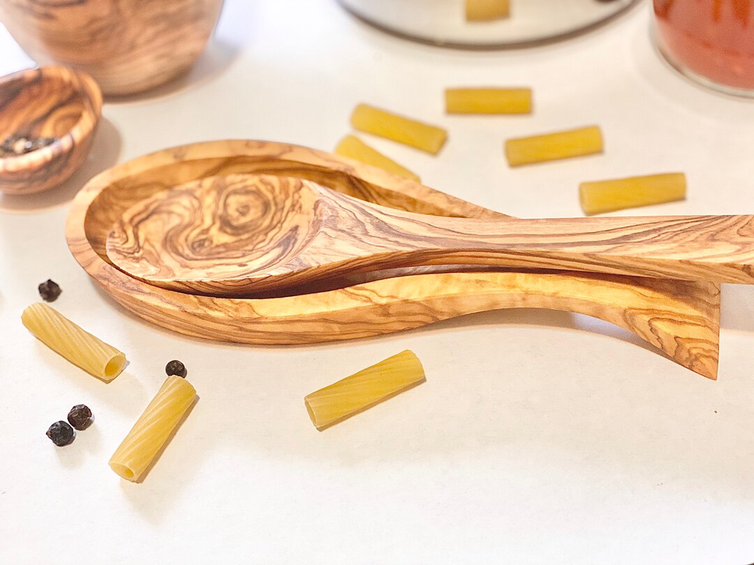 Olive Wood Spoon Rest - Etsy
