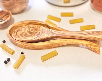 Olive Wood Spoon Rest / Ladle / Serving Handmade From a Single - Etsy