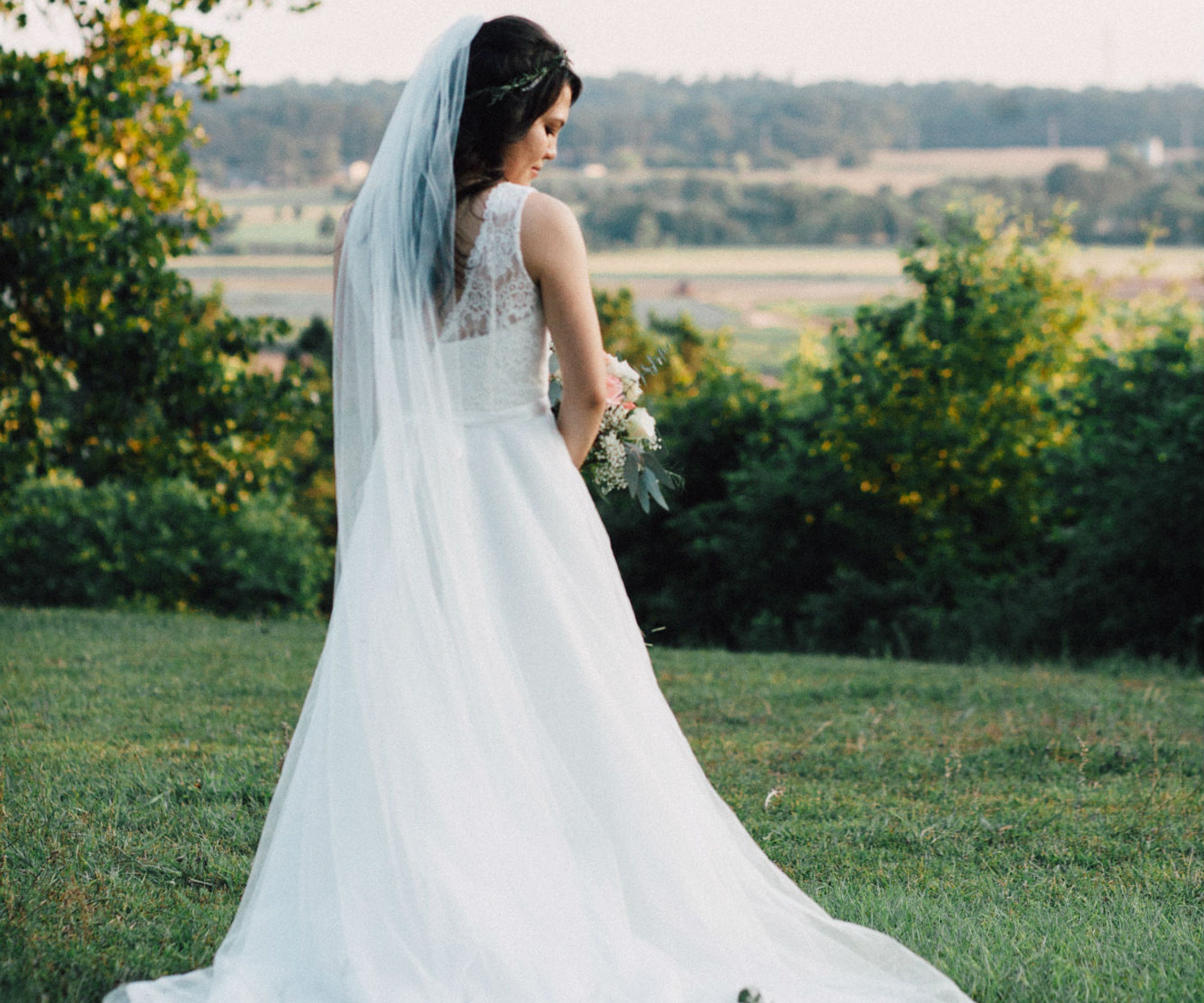 Chapel Length Veil Ivory Veil White Veil 90 inch Veil | Etsy
