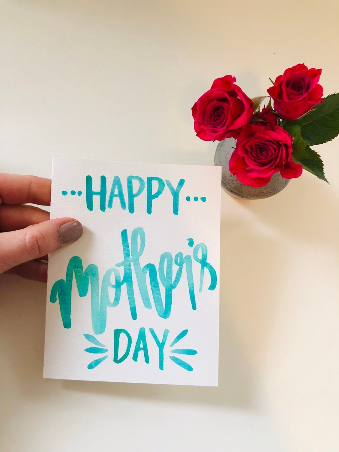 Happy Father's or Mother's Day Customizable Watercolour Greeting Card ...