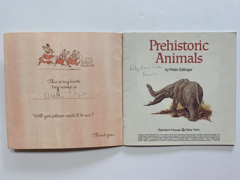 1978 Prehistoric Animals Book by Peter Zallinger - A Please Read to Me ...