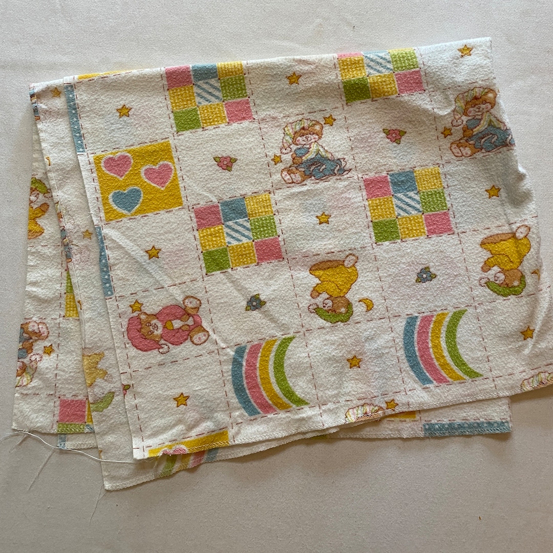 Teddy Beddy Bear Flannel Baby Receiving Blanket 80s Kids Babies Crib ...