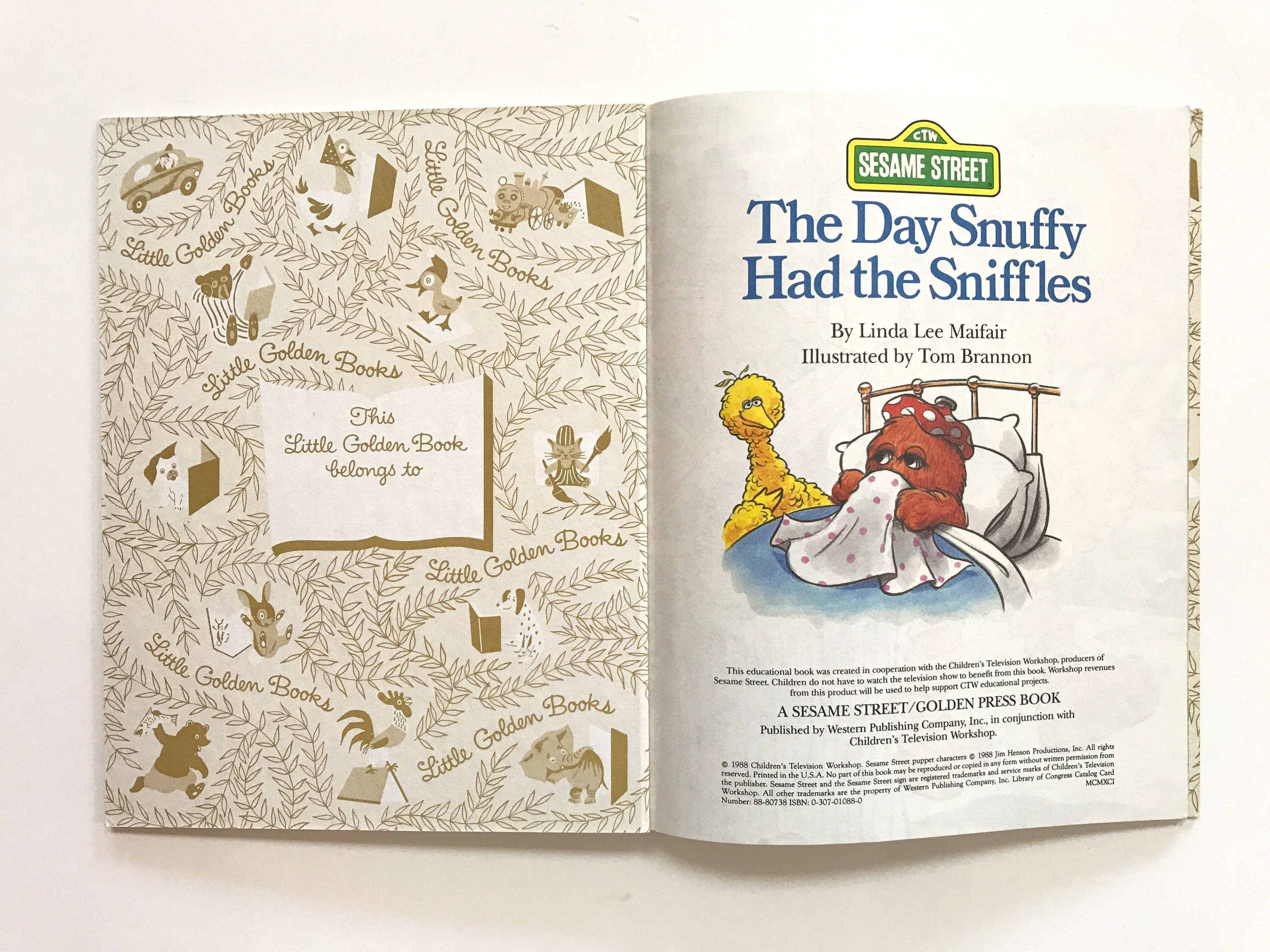 1988 the Day Snuffy Had the Sniffles Little Golden Book Kids - Etsy