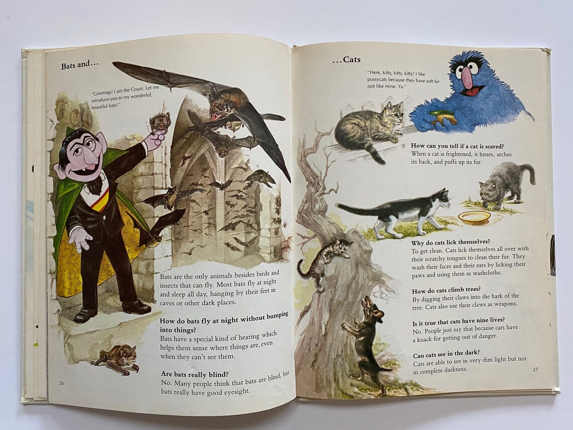 1983 Sesame Street Question and Answer Book About Animals Kids - Etsy