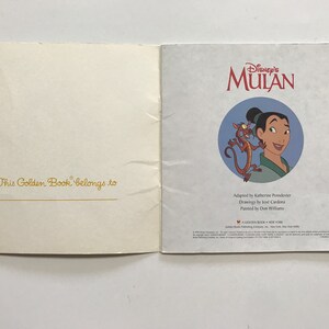 1998 Disney Mulan Softcover Kids Book Golden Books Reading Story ...