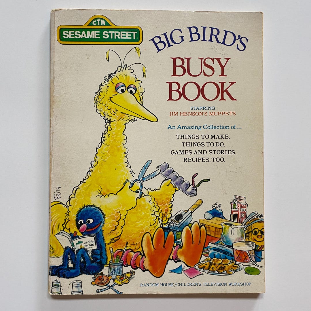 1975 Big Birds Busy Book Sesame Street Kids Activities Jim Henson ...