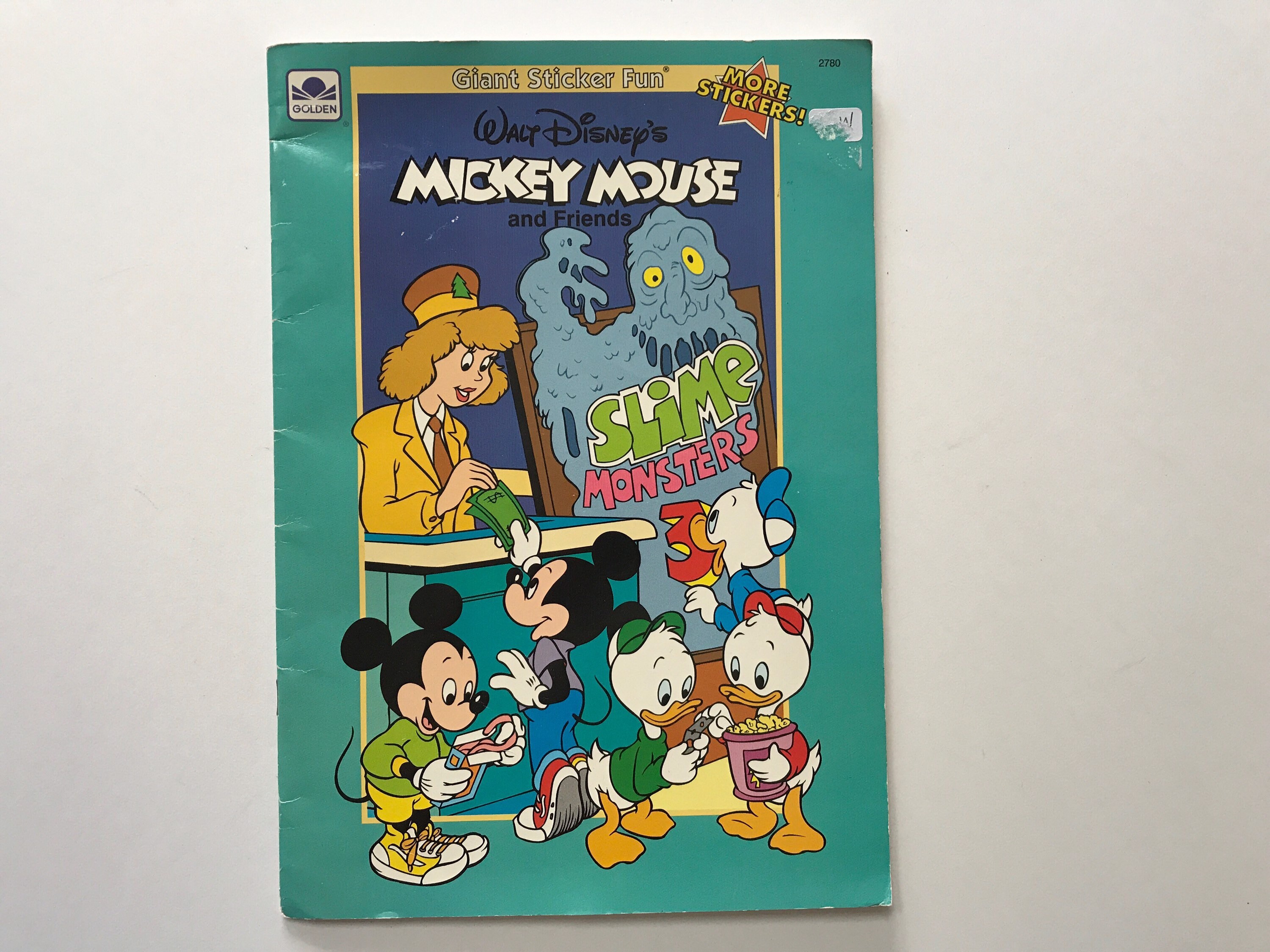 1990 Mickey Mouse and Friends Sticker Fun Book Slime Monster Golden ...