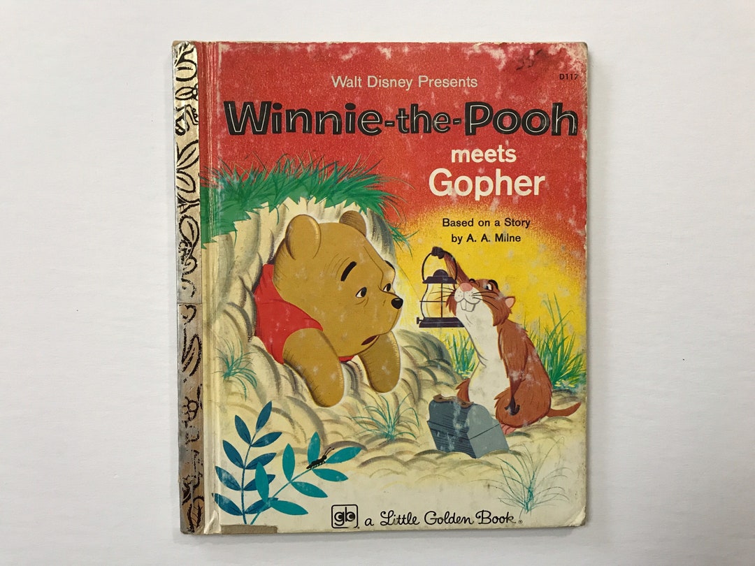 1976 Walt Disney Winnie the Pooh Meets Gopher Little Golden Book 70s ...