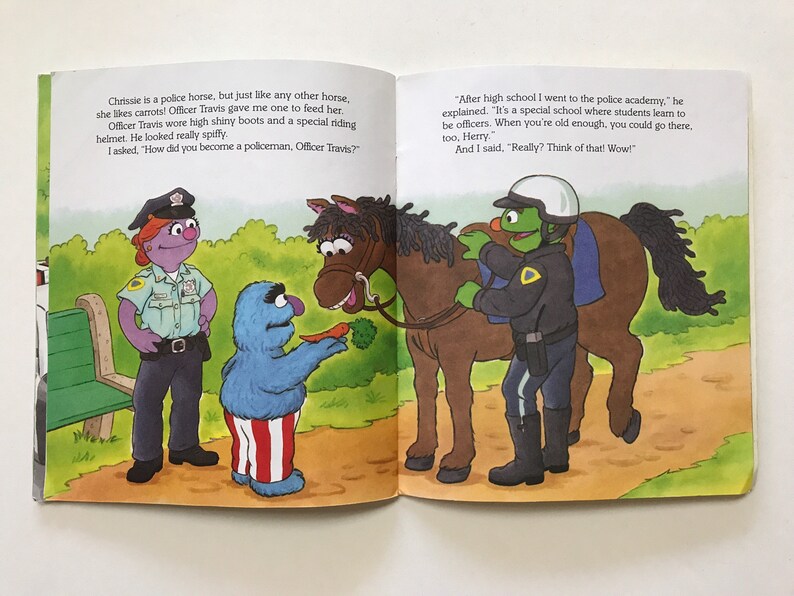1994 Sesame Street I Want to Be a Police Officer Picture Story Book ...