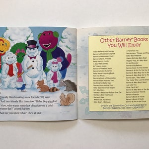 1994 Barney’s Wonderful Winter Day Softcover Kids Book Story - Etsy