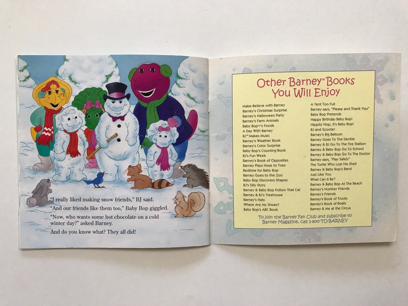 1994 Barneys Wonderful Winter Day Softcover Kids Book Story - Etsy UK