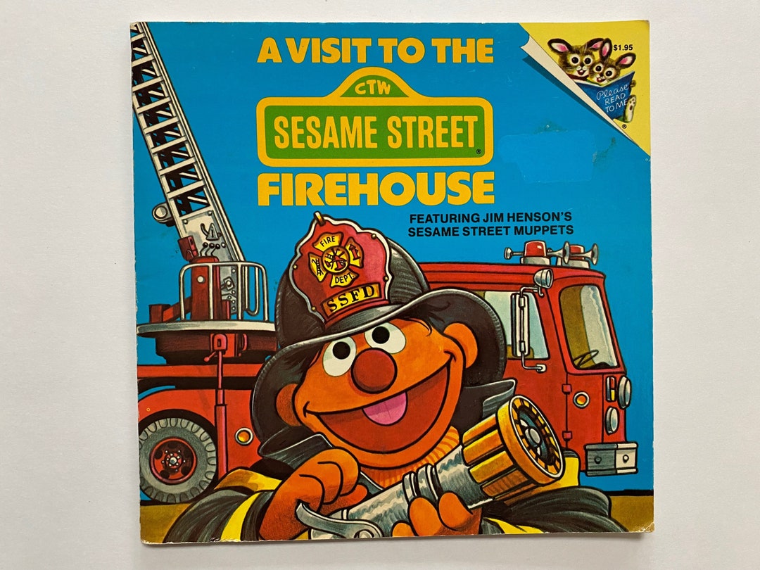 1983 A Visit to the Firehouse Soft Cover Story Reading Sesame Street ...