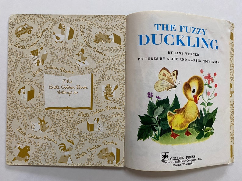 1980 the Fuzzy Duckling Little Golden Book Kids Hardcover Picture Story ...