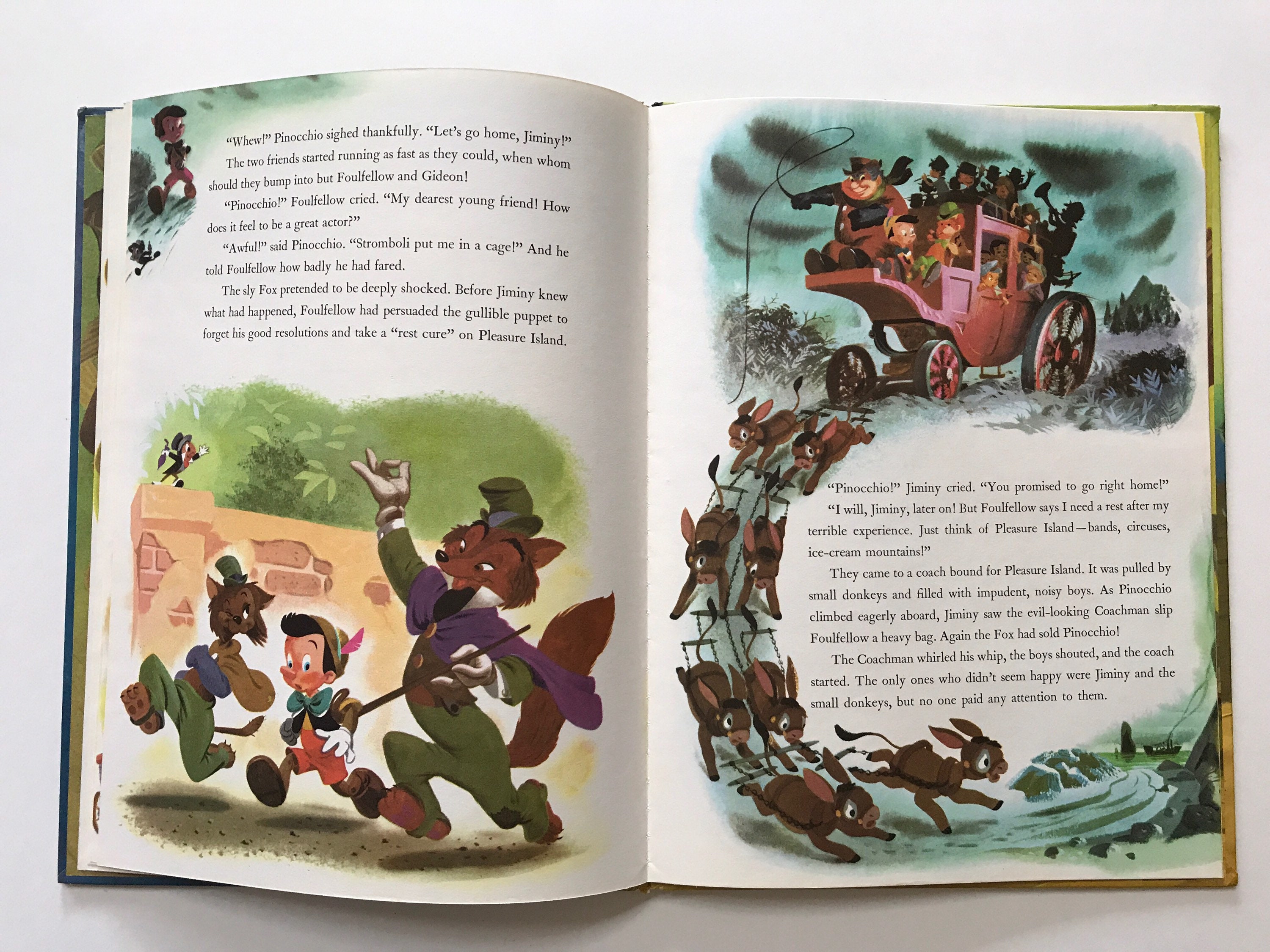 1971 Pinocchio Big Golden Book Disney 70s Jumbo Size Hardcover Kids ...