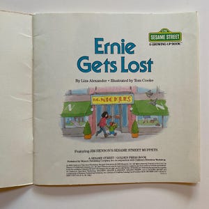 1985 Ernie Gets Lost - Sesame Street A Growing up Book Muppets Jim Henson - Etsy