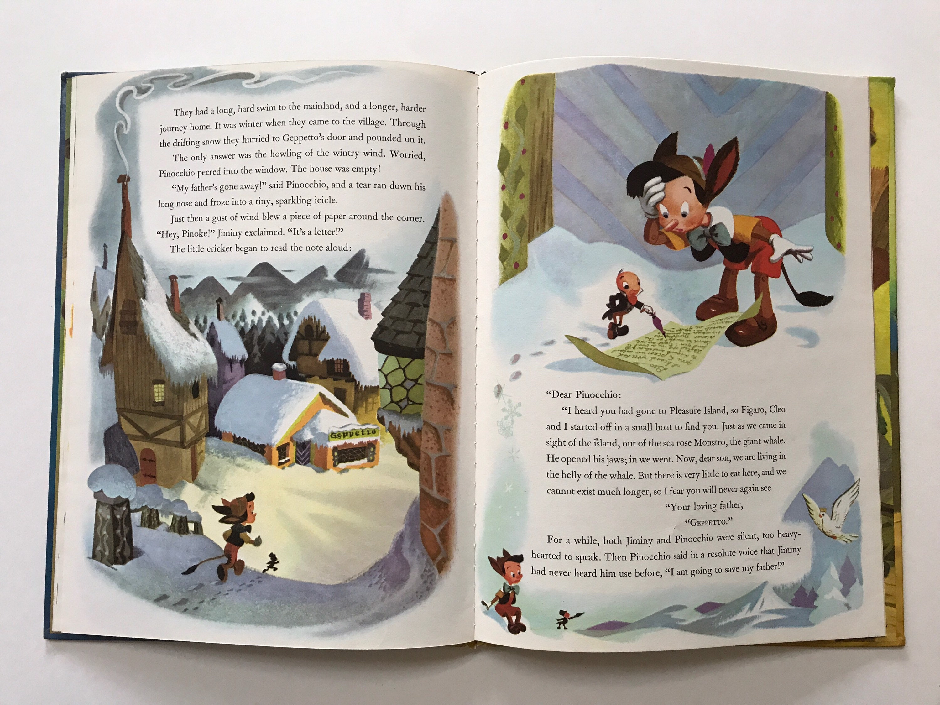 1971 Pinocchio Big Golden Book Disney 70s Jumbo Size Hardcover | Etsy
