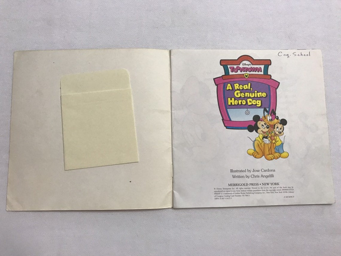 90s Toontown A Real Genuine Hero Dog Pluto Disney Kids Book | Etsy