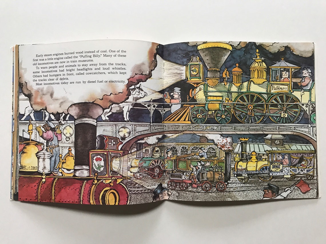 1978 Busy Trains Book Soft Cover for Kids Learning Childrens - Etsy