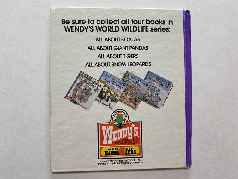1988 All About Koalas World Wildlife Fund Book From Wendys 80s WWF ...