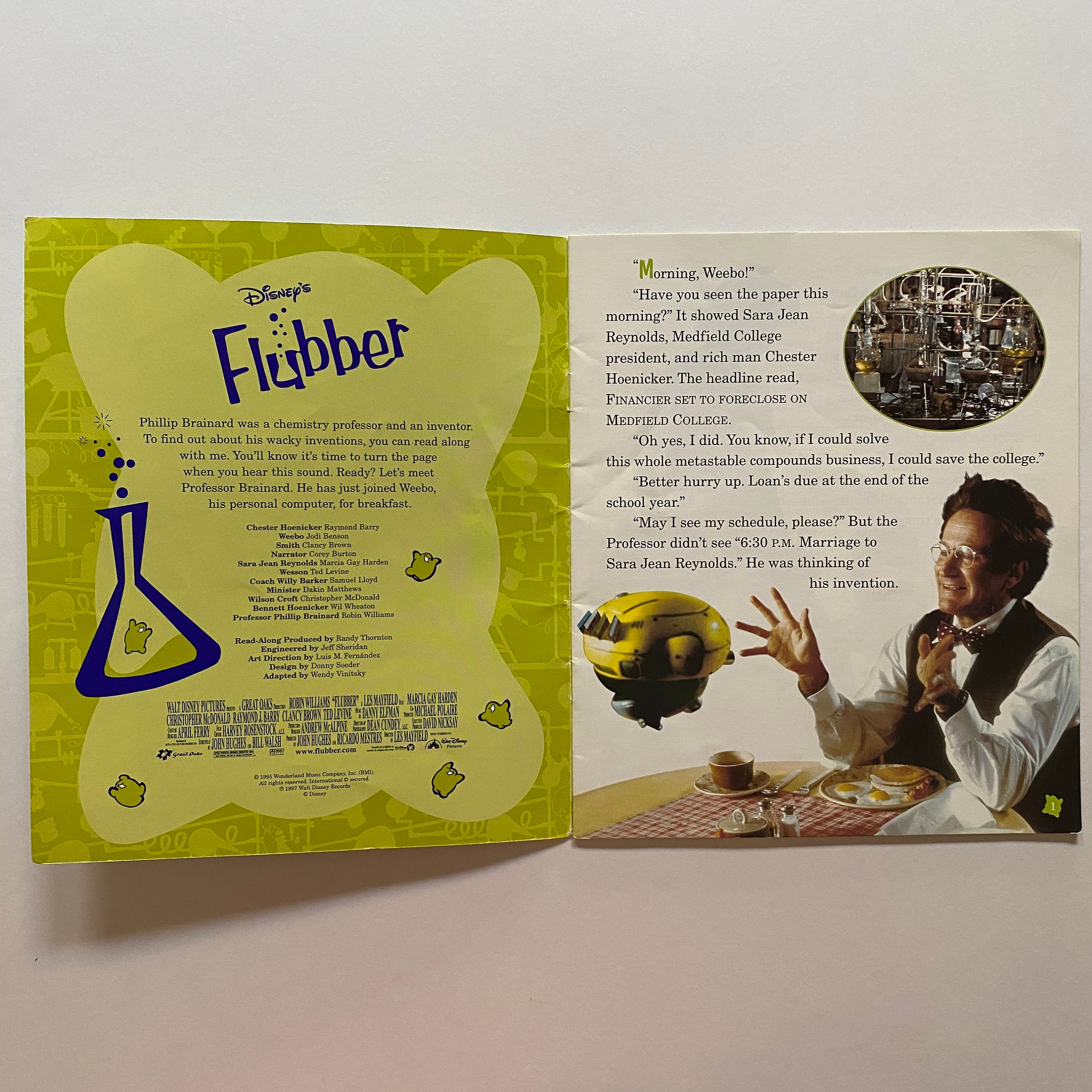 1997 Flubber Softcover Kids Book Based on the Hit Movie - Etsy