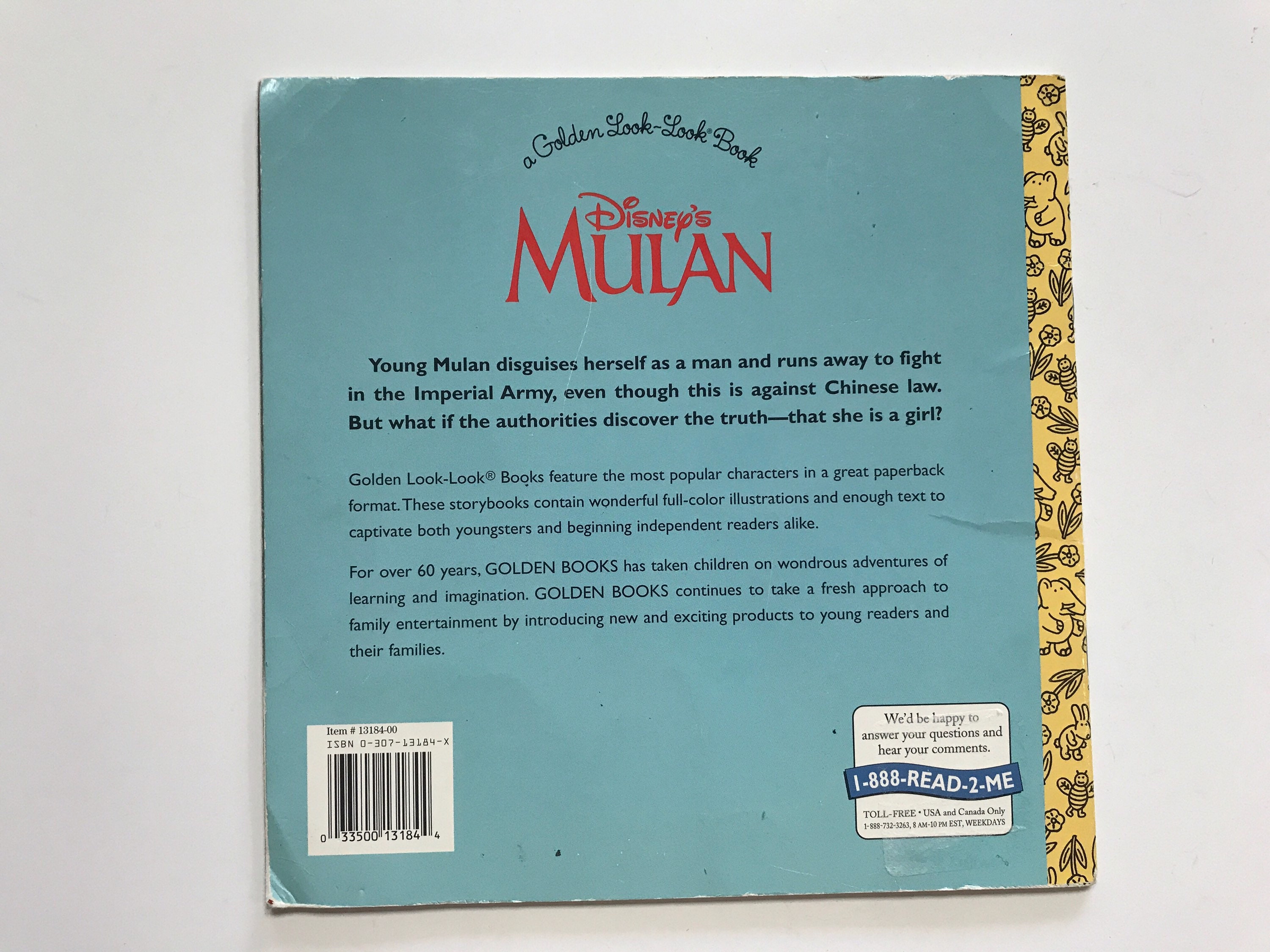 1998 Disney Mulan Softcover Kids Book Golden Books Reading Story ...