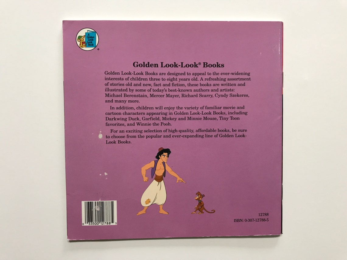 1993 Disney Aladdin Softcover Kids Book Monkey Business Golden Book ...