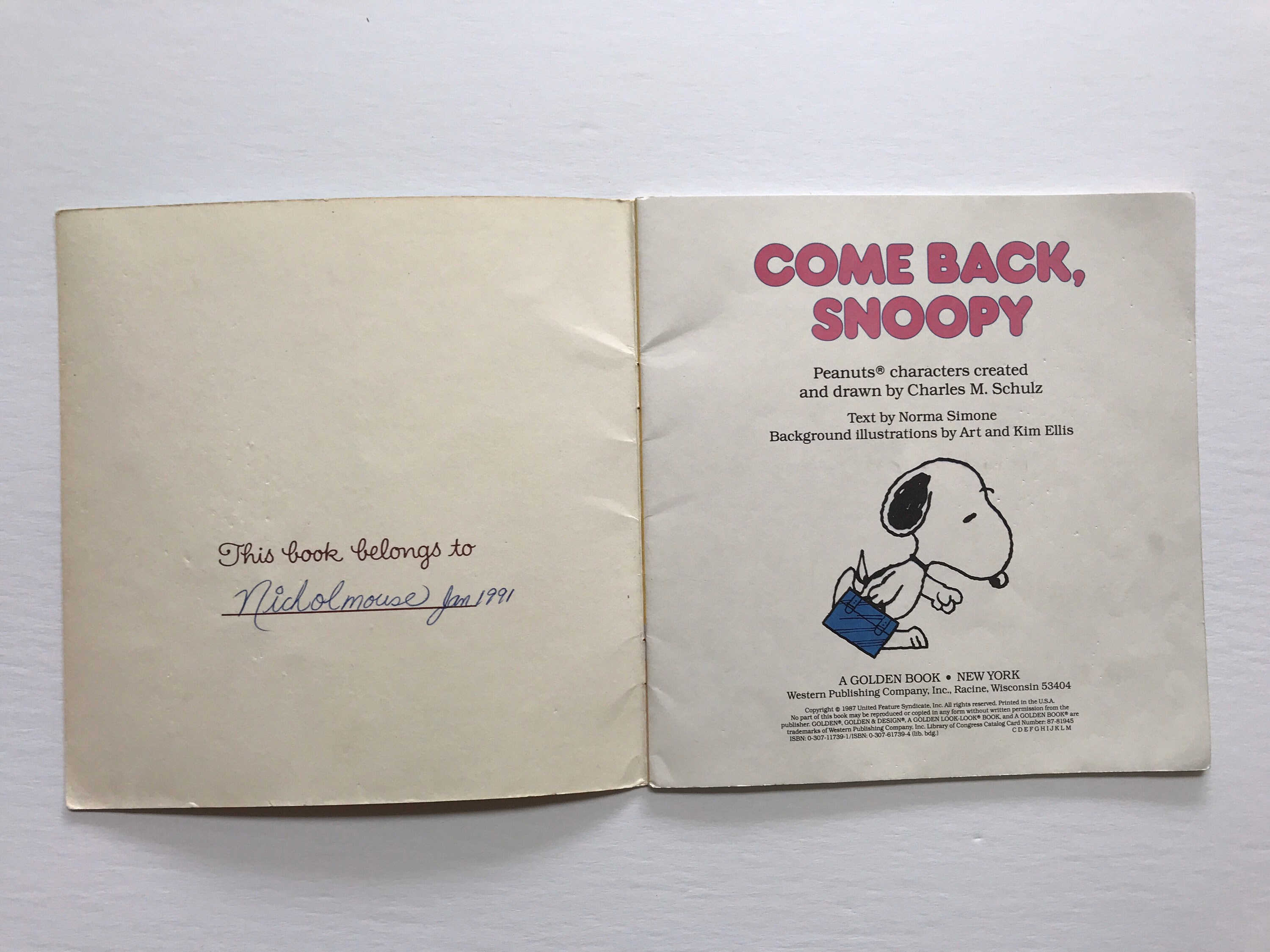 1987 Come Back Snoopy Golden Look Look Book Snoopy and Friends | Etsy