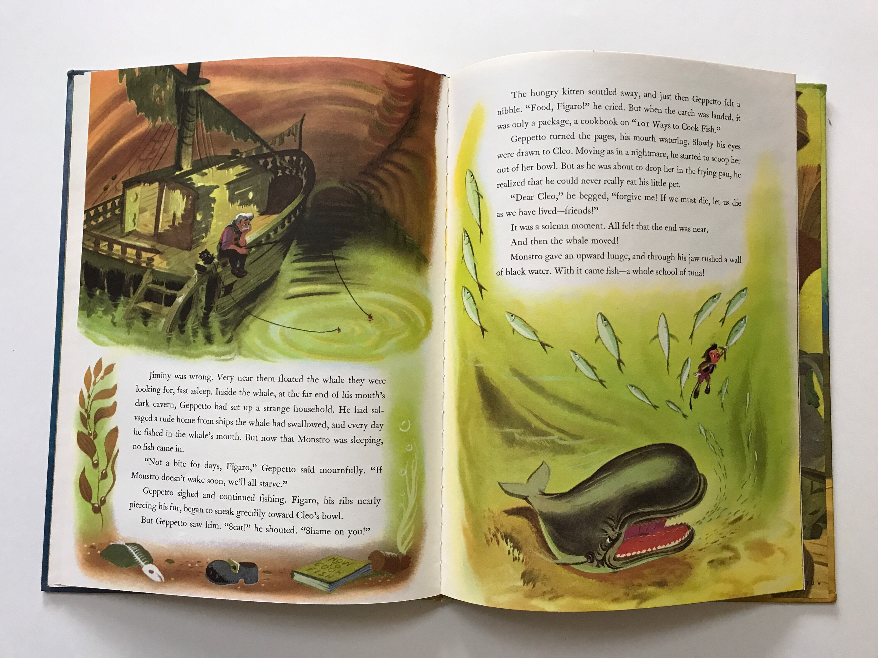 1971 Pinocchio Big Golden Book Disney 70s Jumbo Size Hardcover Kids ...