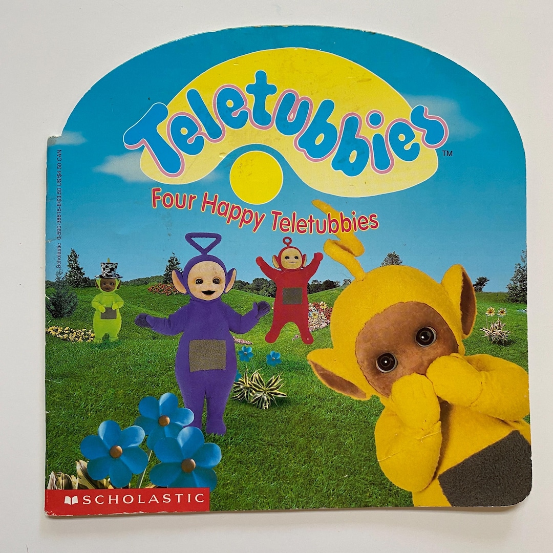 1998 Teletubbies Four Happy Teletubbies Softcover Kids Book 90s ...