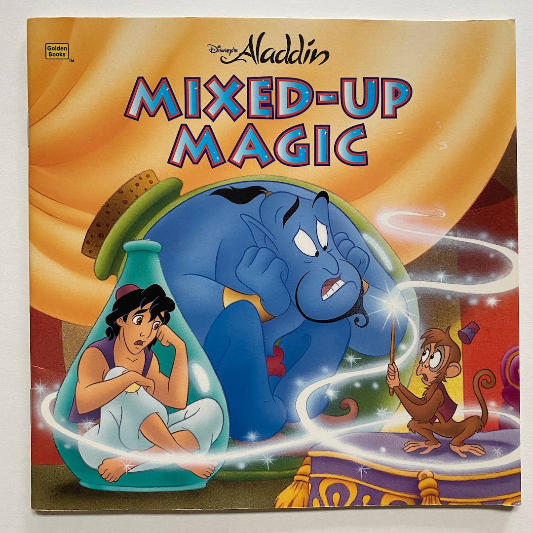 1995 Disney Aladdin Mixed up Magic Softcover Kids Book Golden Book 90s ...