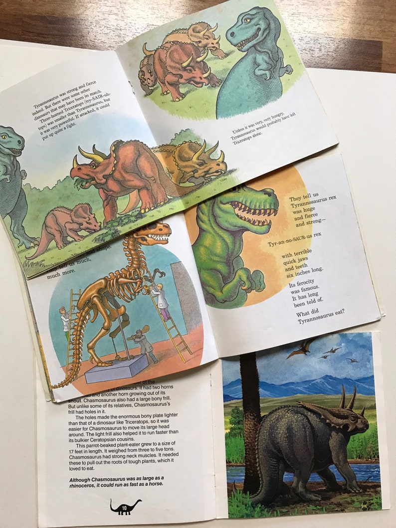 Vintage Dinosaur Books Golden Look Look Book for Kids Children Soft ...