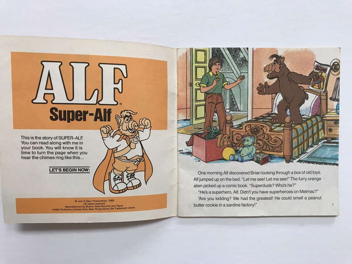 1988 Super Alf Read Along Book and Tape Book Only Cassette is Not ...