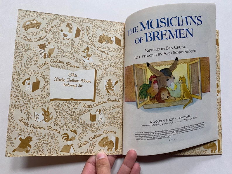 The Musicians of Bremen Little Golden Book 1983 First Edition Kids Book ...