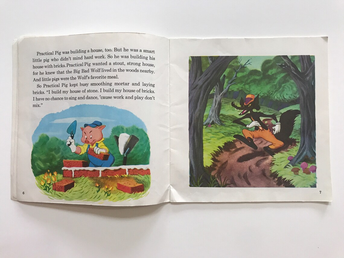 Disney Three Little Pigs Read Along Book See Hear Read Kids | Etsy