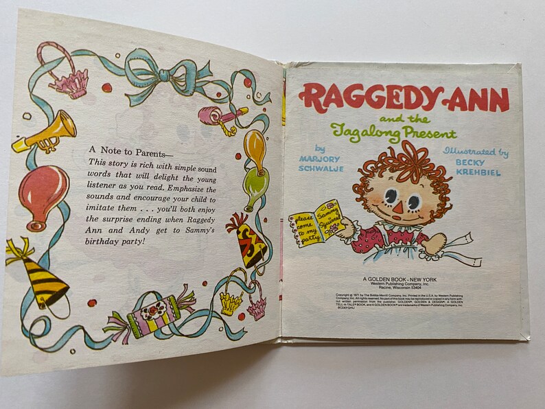 1971 Raggedy Ann and the Tagalong Present Little Golden Tell a Tale ...