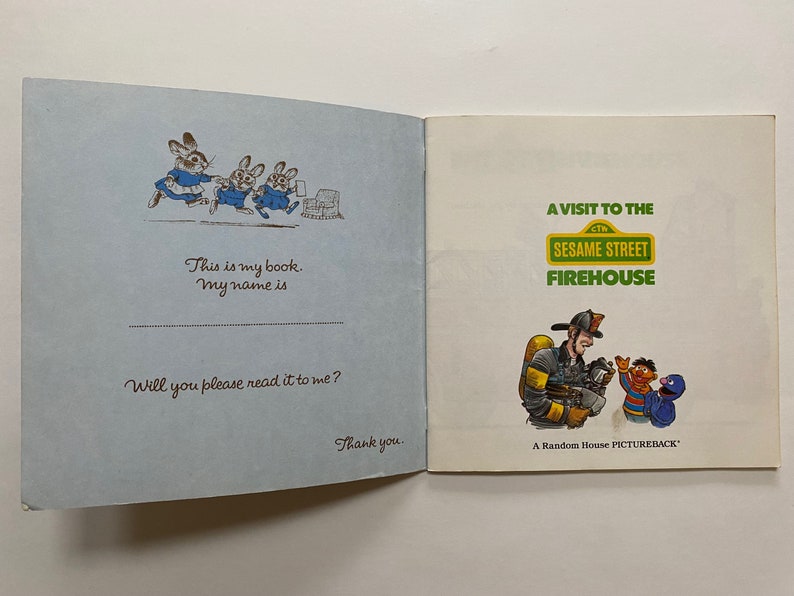 1983 A Visit to the Firehouse Soft Cover Story Reading Sesame Street ...