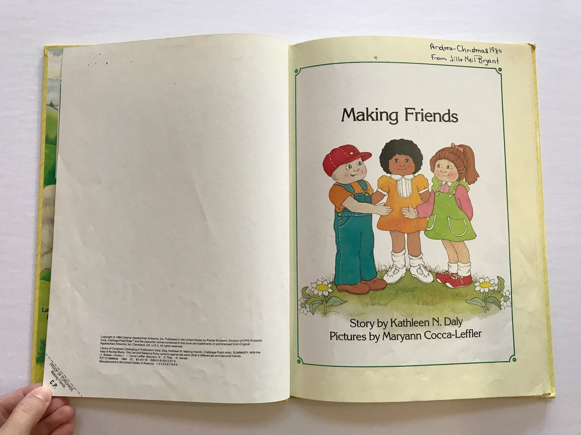 1984 Cabbage Patch Kids Book Hardcover Story Making Friends - Etsy UK