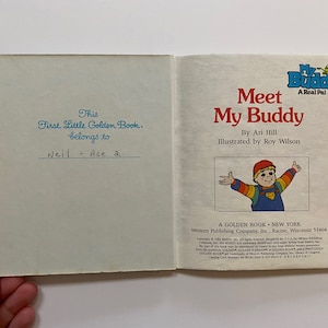 1986 Meet My Buddy First Little Golden Book 80s Kids Children Cute ...