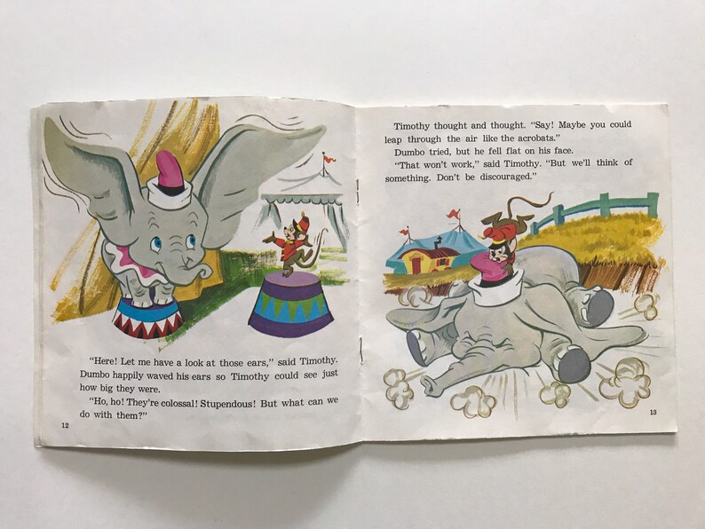 Vintage Dumbo See Hear Read Book Collectible Paper Ephemera Reading ...