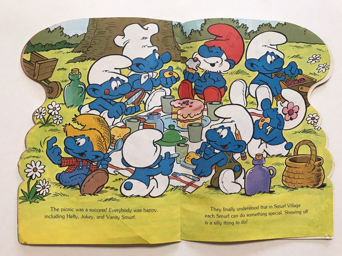 1983 Papa Smurf and the Show Offs Soft Cover Book Kids | Etsy