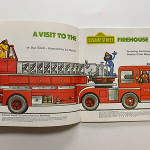 1983 A Visit to the Firehouse Soft Cover Story Reading Sesame Street ...