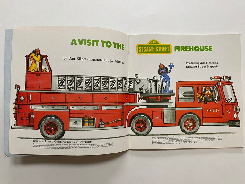 1983 A Visit to the Firehouse Soft Cover Story Reading Sesame - Etsy