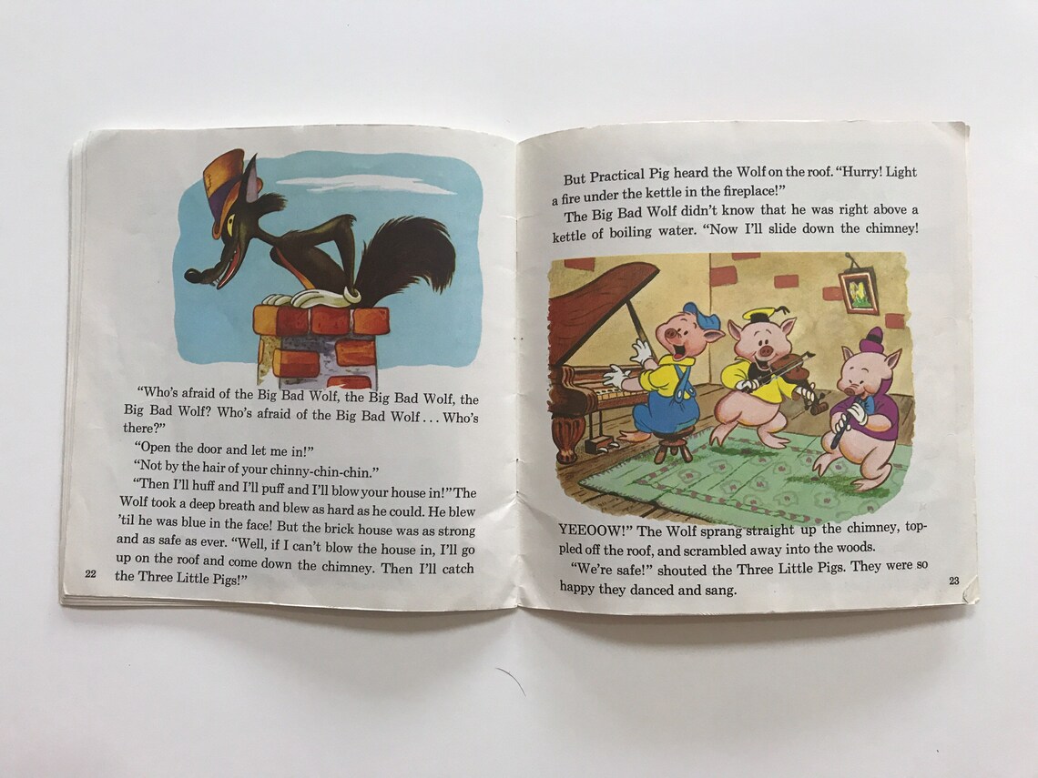 Disney Three Little Pigs Read Along Book See Hear Read Kids | Etsy