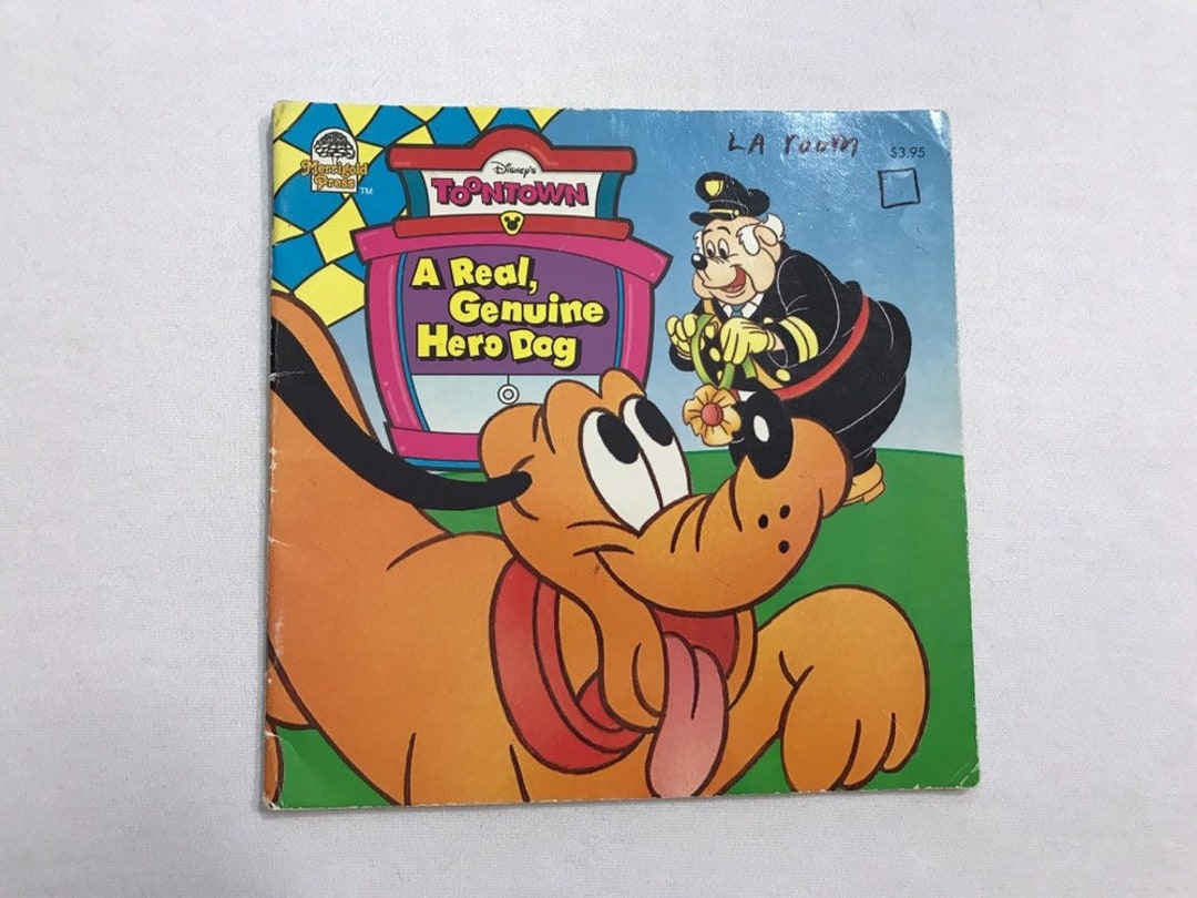 90s Toontown A Real Genuine Hero Dog Pluto Disney Kids Book Retro Paper ...
