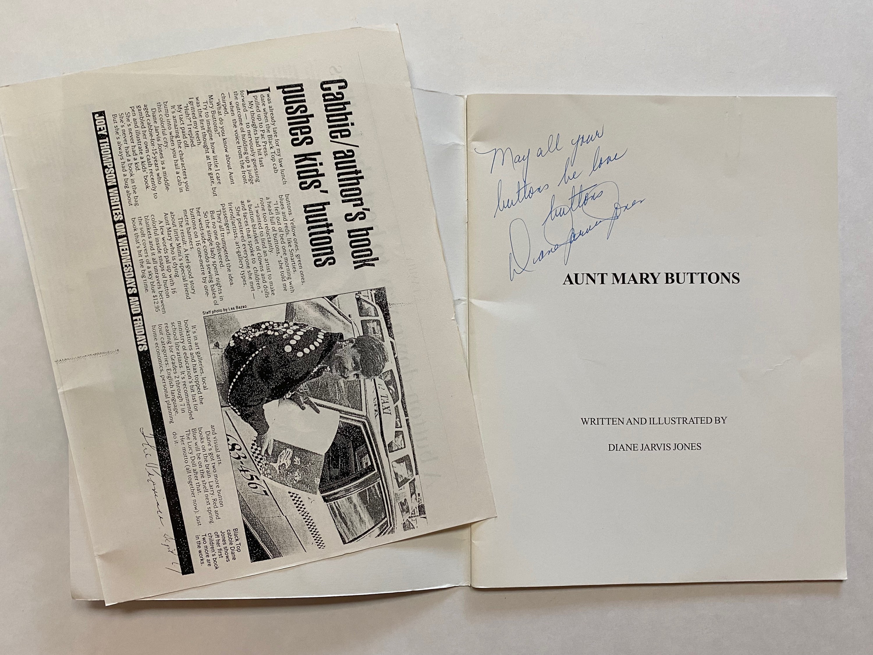 Aunt Mary Buttons Book SIGNED by Diane Jarvis Jones - Etsy