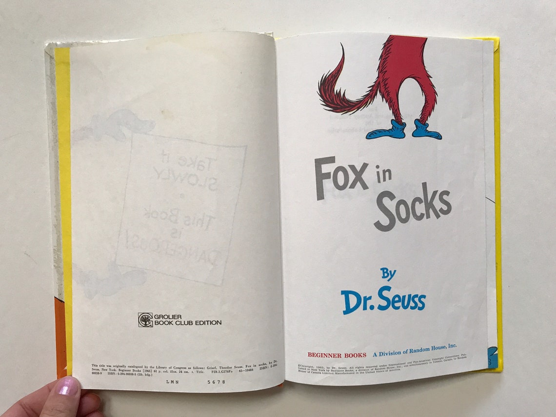 Dr Seuss Fox in Socks Hard Cover 60s Kids Childrens Book - Etsy